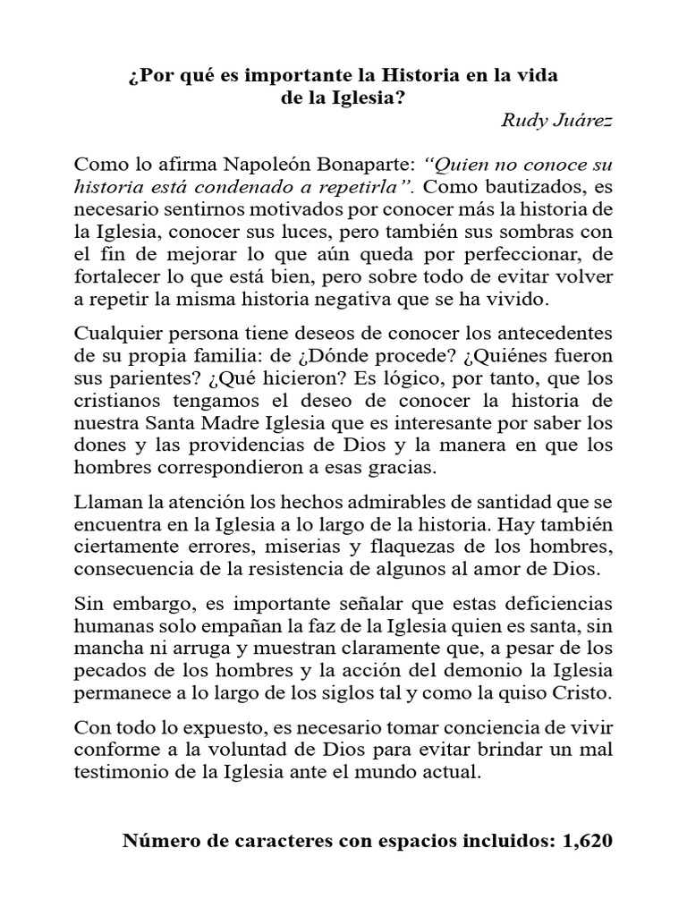 Por Qué Es Importante La Historia en La Vida de La Iglesia | PDF