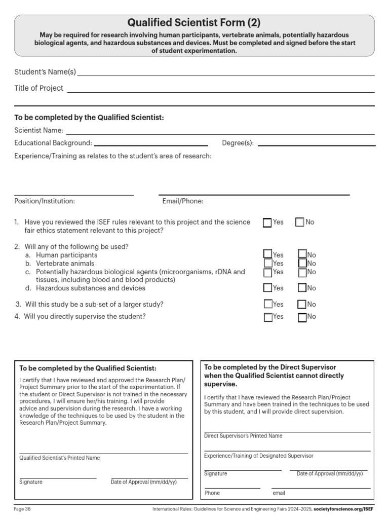 (ISEF 2) Qualified Scientist | PDF