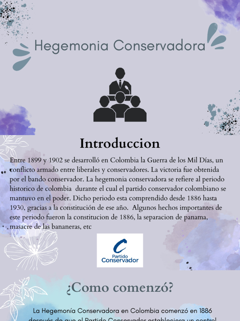 Hegemonia Conservadora Colombiana | PDF | Colombia | Historia