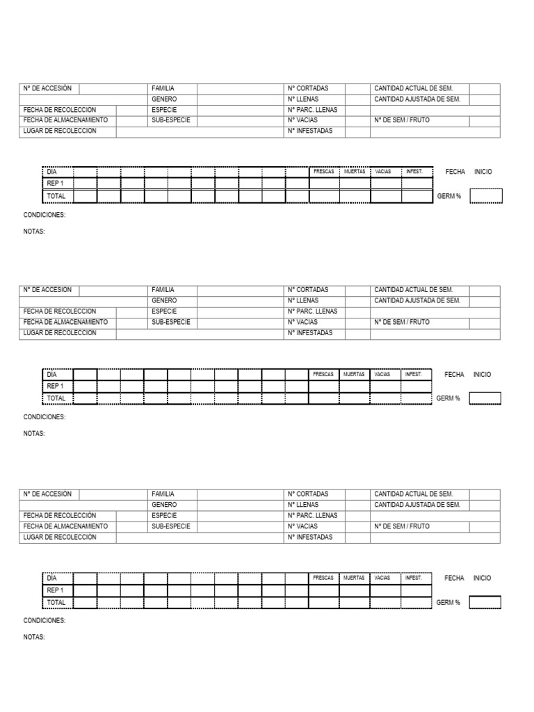 Ficha de Germinación de Colectas-2 | PDF