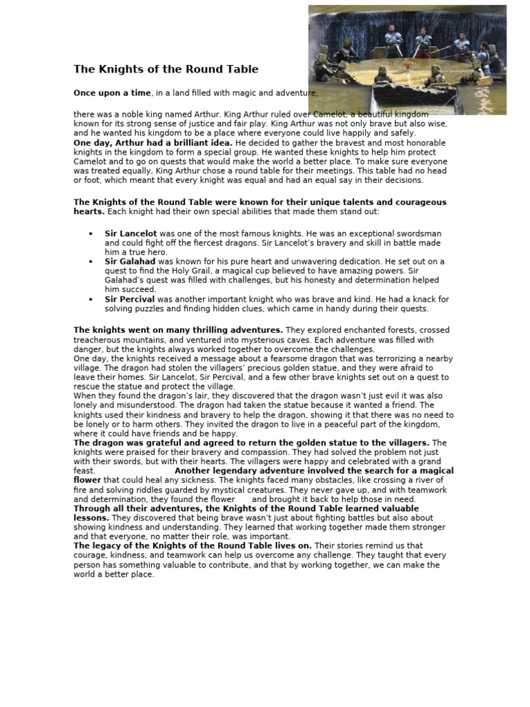 The Knights of The Round Table Grace | PDF