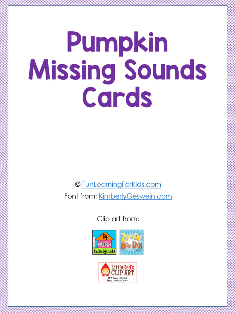 Pumpkin Missing Sound Task Cards | PDF