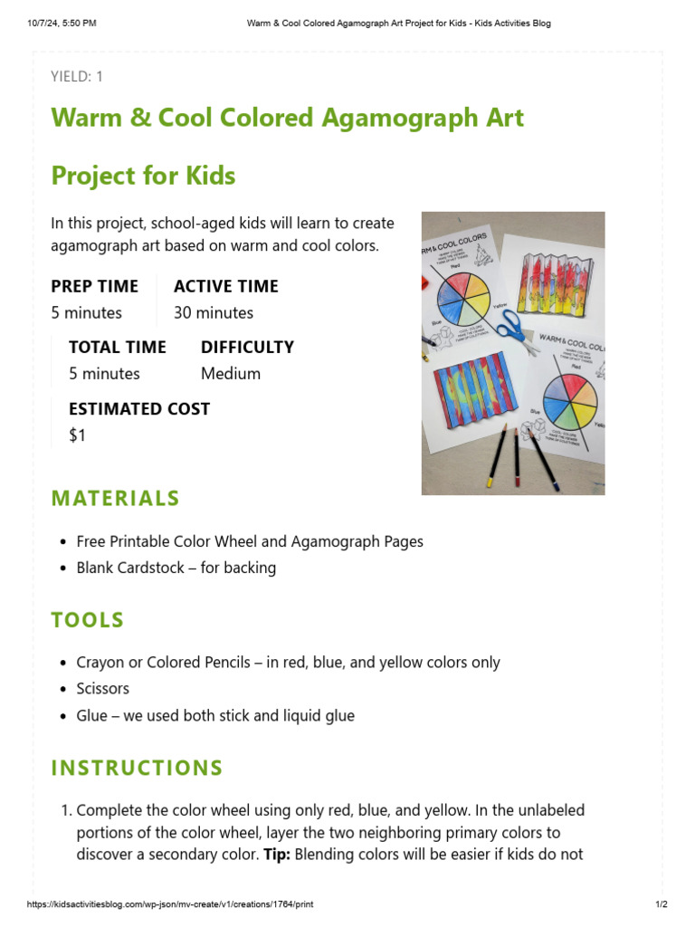Warm & Cool Colored Agamograph Art Project for Kids - Kids Activities ...