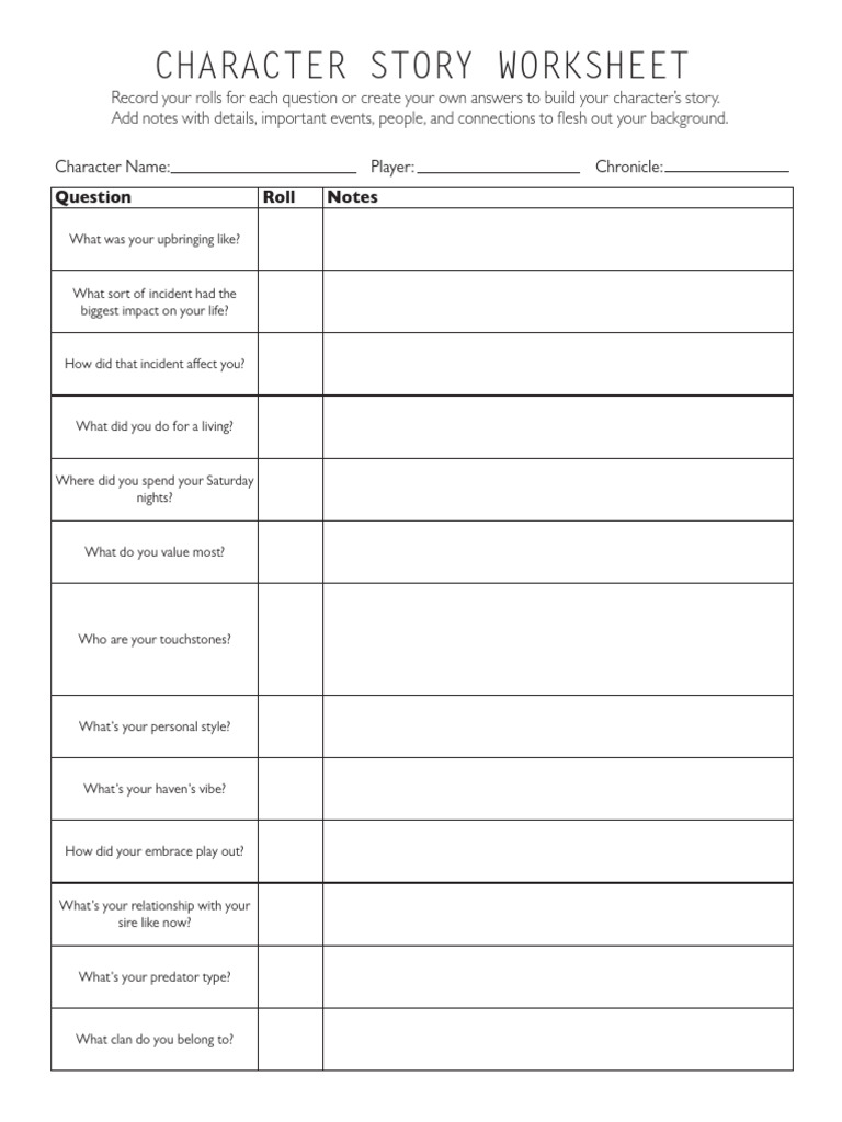 2331952-Interactive Character Story Worksheet | PDF