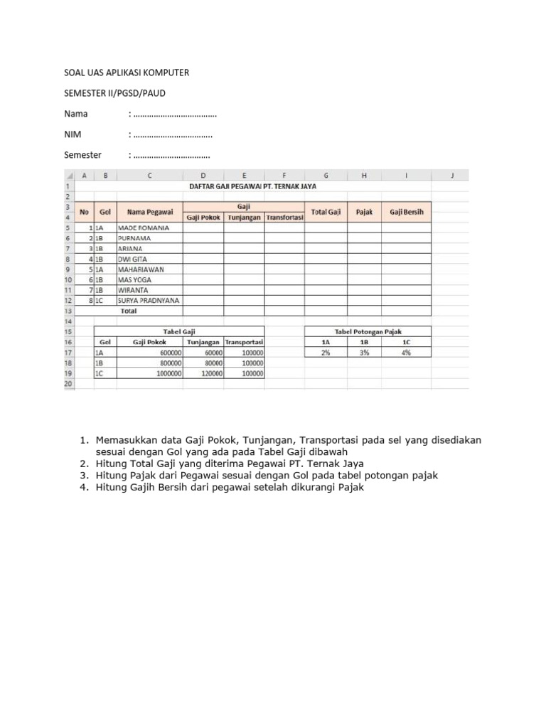 Soal Uas Aplikasi Komputer Pdf