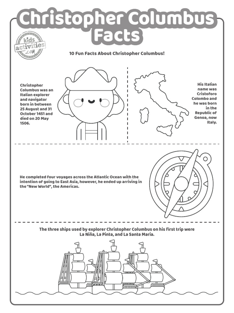Christopher Columbus Facts Coloring Pages | PDF