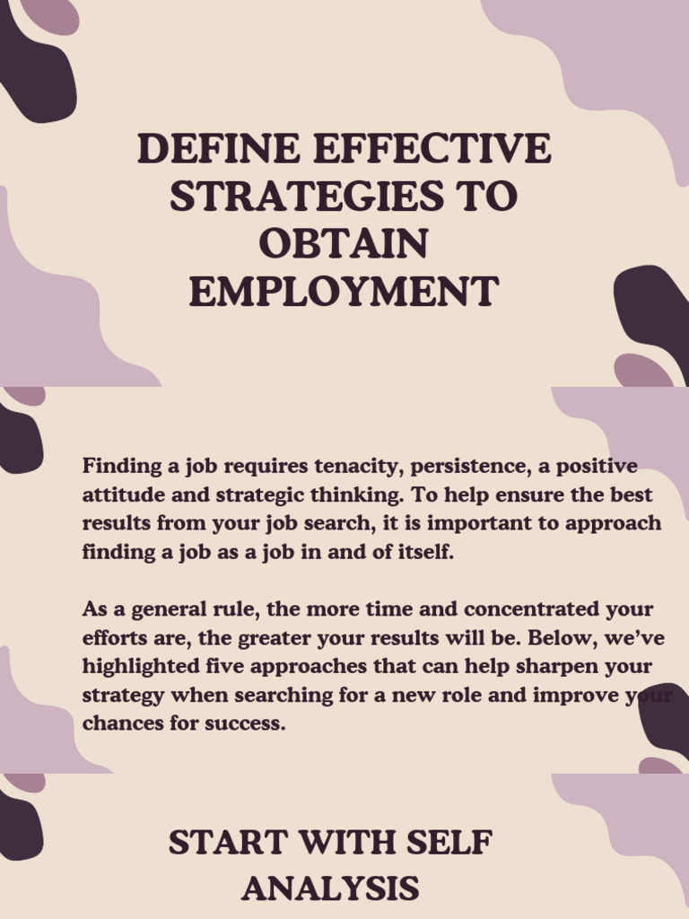 Define Effective Strategies To Obtain Employment - 20240925 - 083711 ...