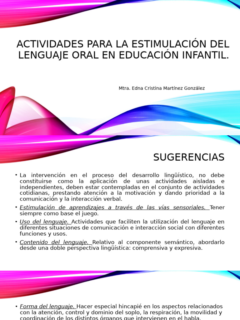 Propuesta de Actividades para La Estimulación Del Lenguaje | PDF