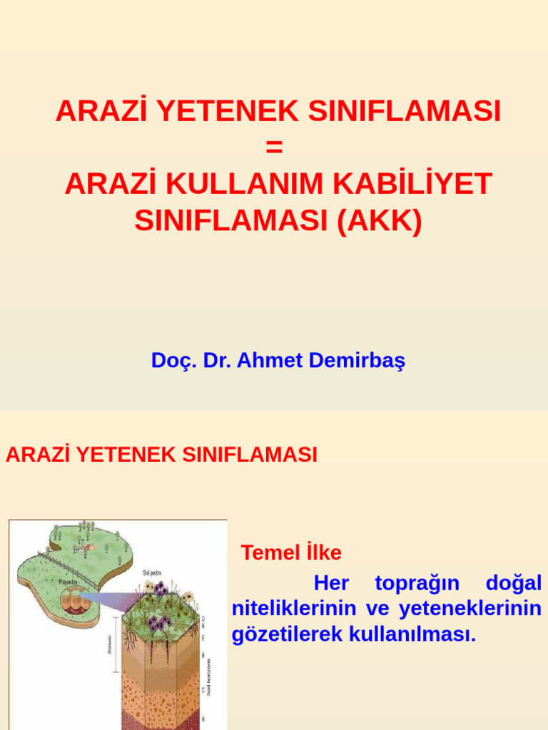Toprak Bilgisi-3.Hafta - Arazi Yetenek Sınıflandırması - Toprak Tekstürü | PDF