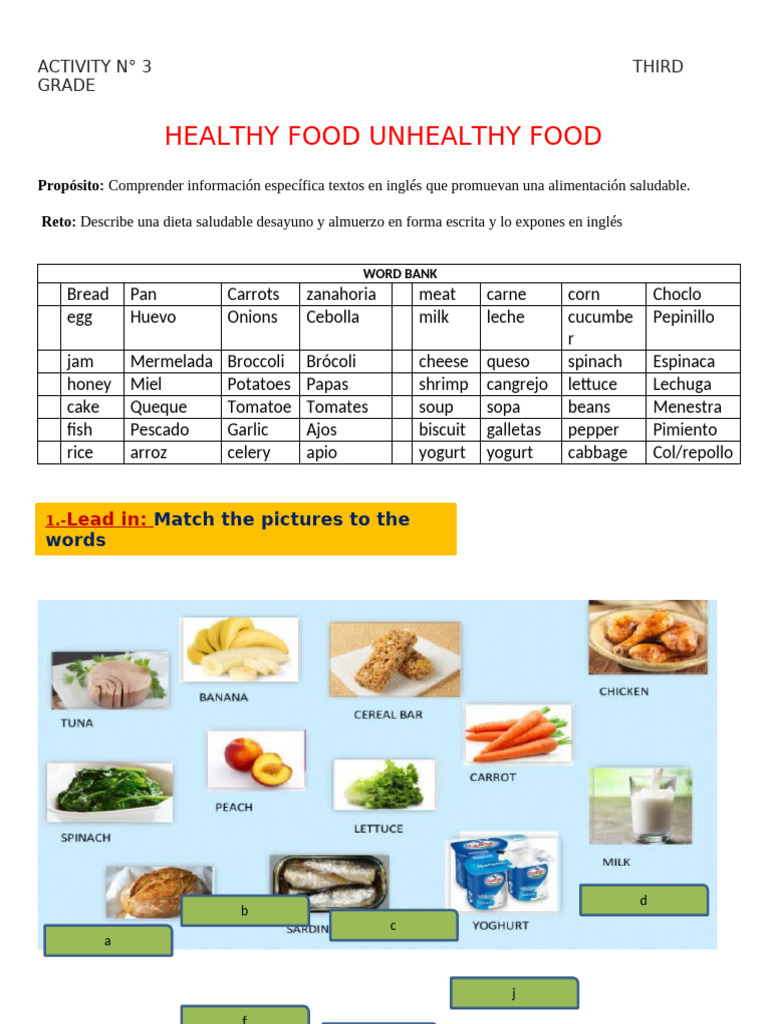 3ro Actividad - THIRD GRADE | PDF