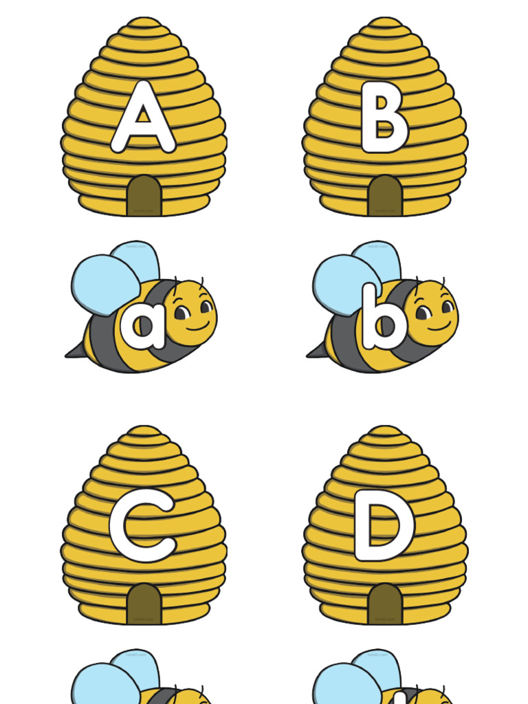 Color Bees Uppercase and Lowercase Matching Activity | PDF