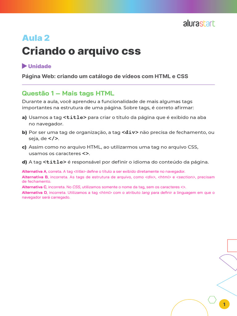 Página Web - Criando Um Catálogo de Vídeos Com HTML e CSS - EXERCICIOS ...