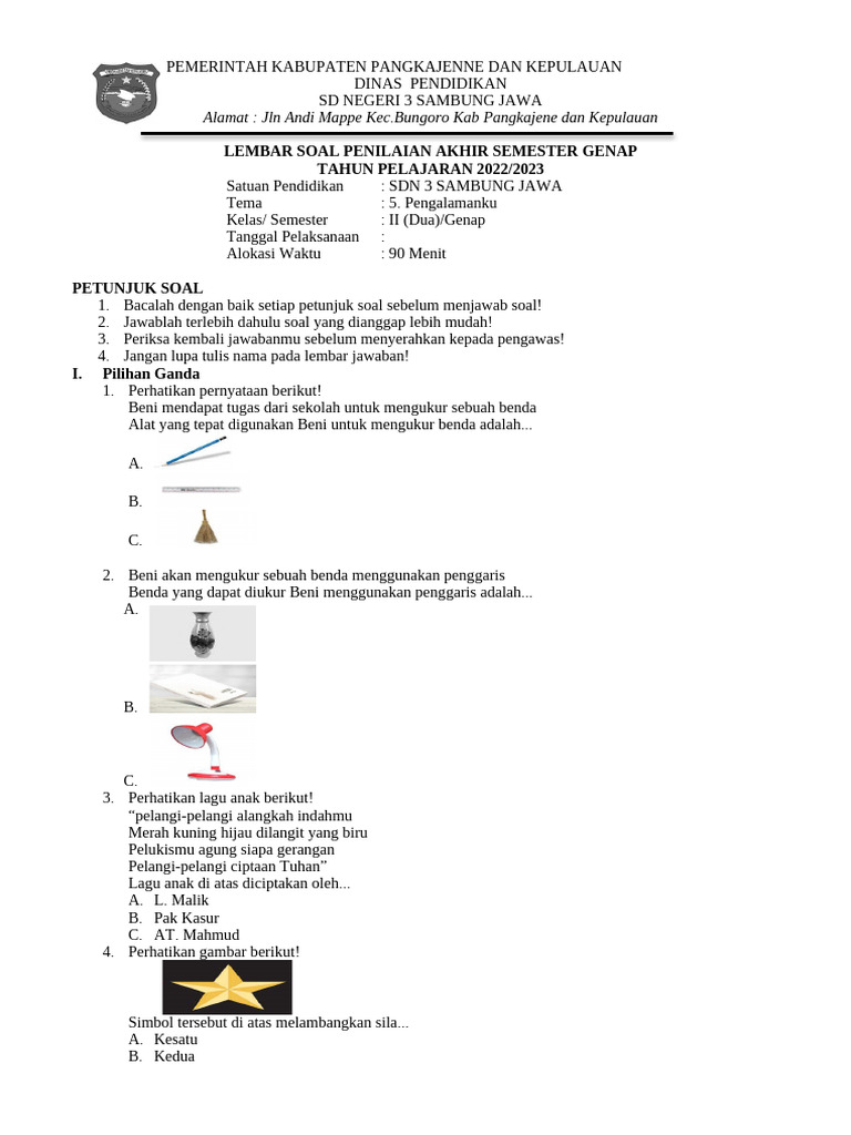 PAS TEMA 5 TAHUN 2021 | PDF