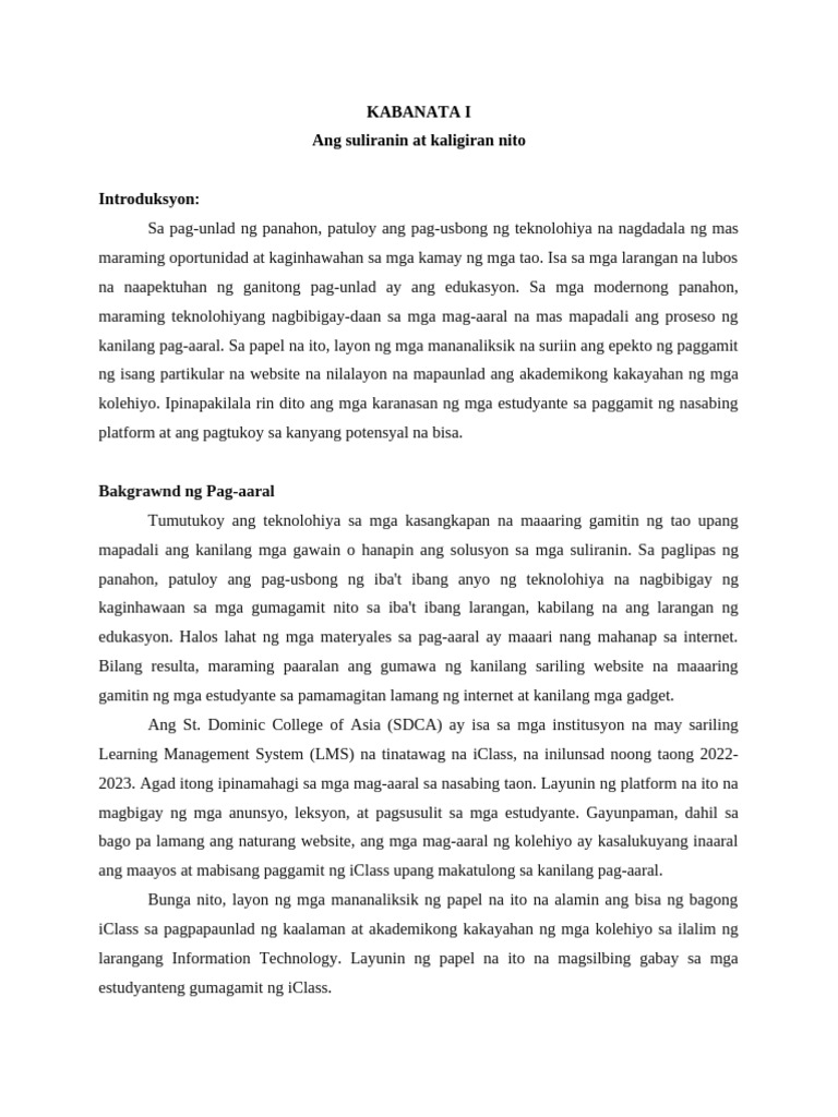 Kabanata 1 | PDF | Learning Methods | Computers