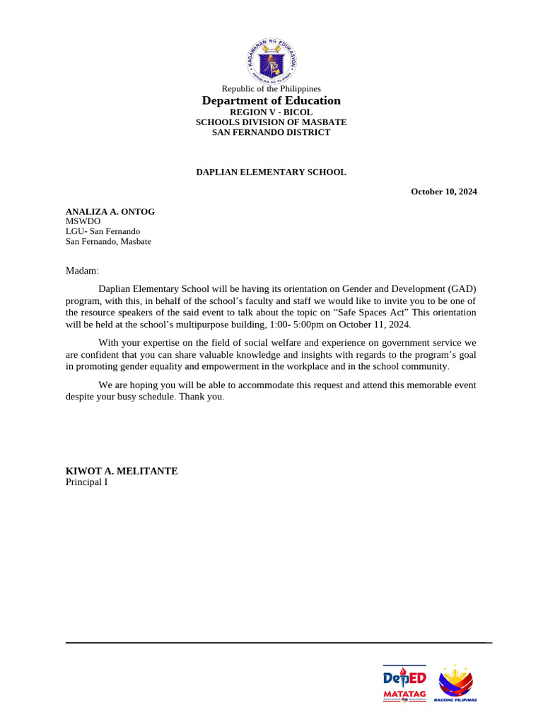 GAD Invitation | PDF