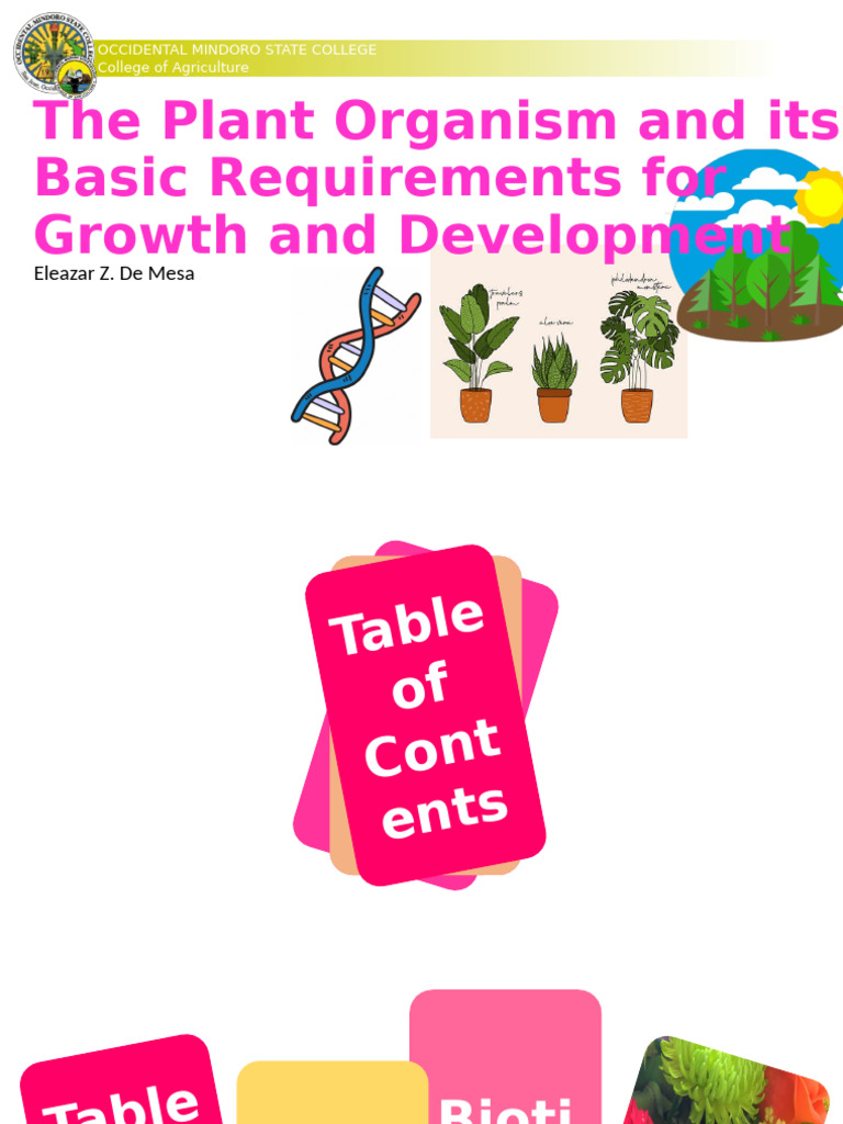 Topic 3 The Plant Organism and Its Basic Requirements | PDF | Genotype ...