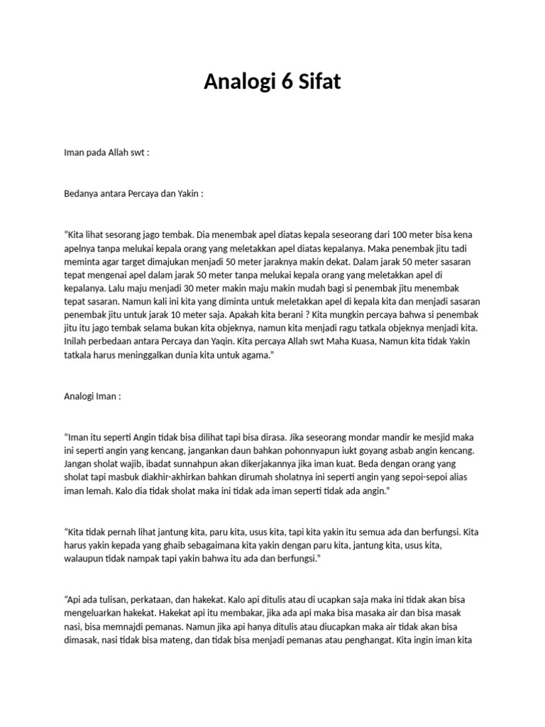 Analogi 6 Sifat | PDF