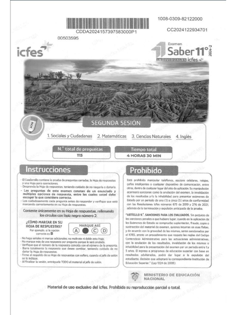 ICFES Filtrado Segunda Sesión 2024-2 | PDF