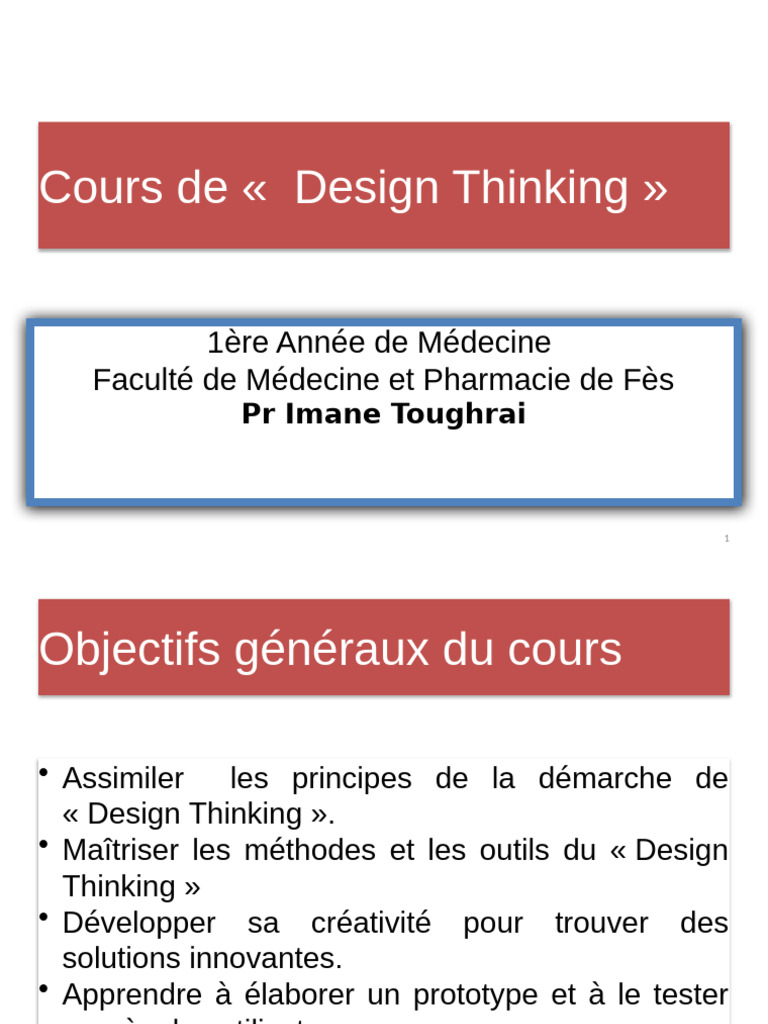 Design Thinking en Médecine: Cours 1ère Année | PDF | Design