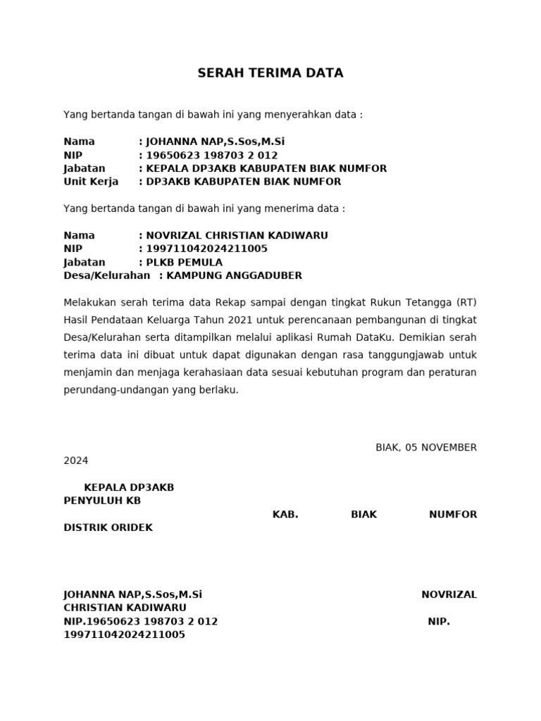 Format BAST Data PK21 | PDF