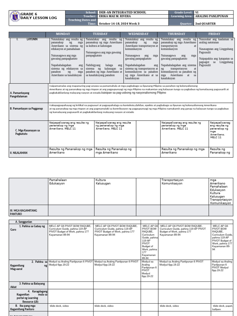 610911521-DLL-AP-6-Q2-Week-4 | PDF