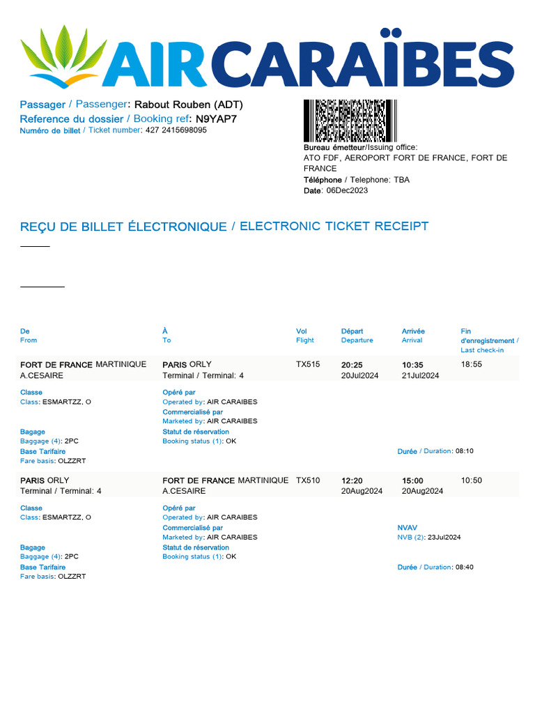 Your Electronic Ticket-EMD Receipt 2 | PDF