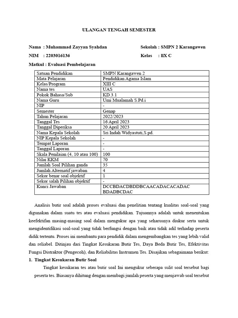 Muhammad Zayyan Syahdan 2203016136 Evaluasi Revisi | PDF