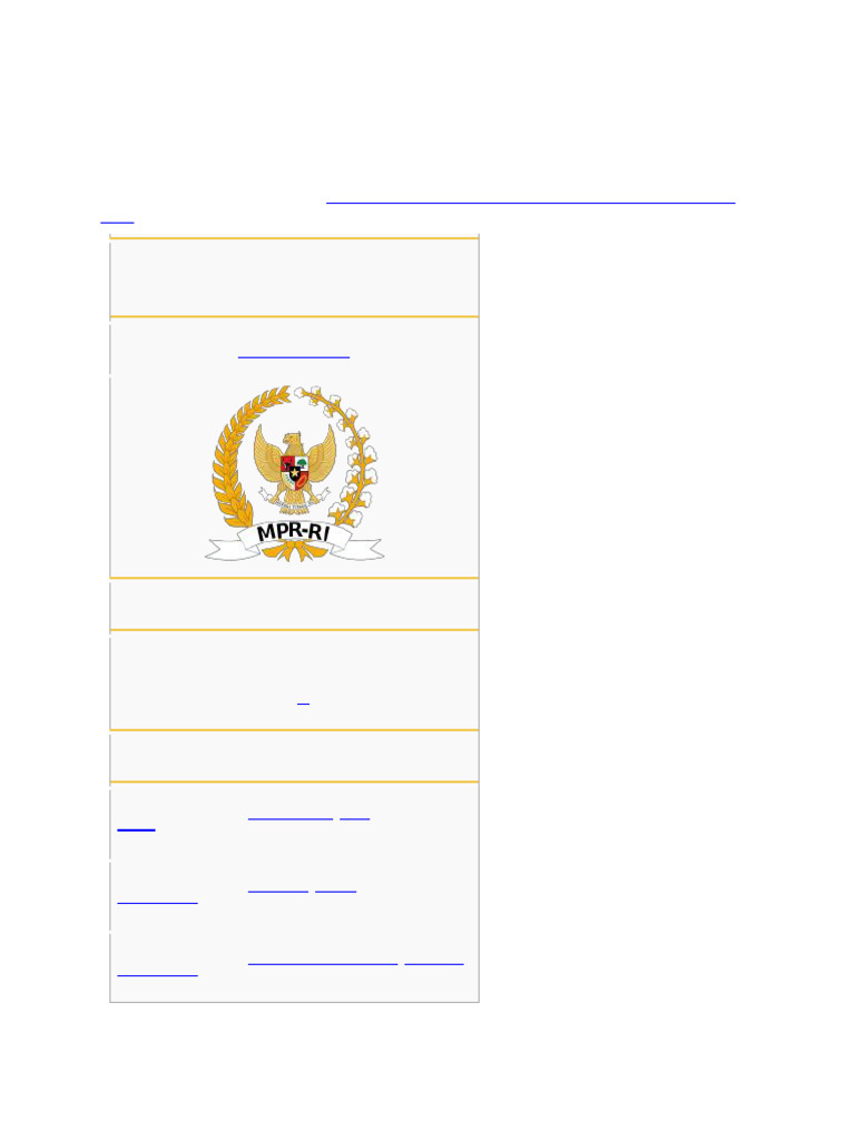 Struktur dan Fungsi MPR RI 2014-2019 | PDF