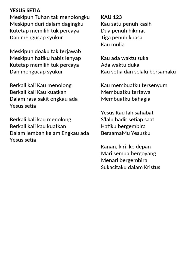 Yesus Setia | PDF