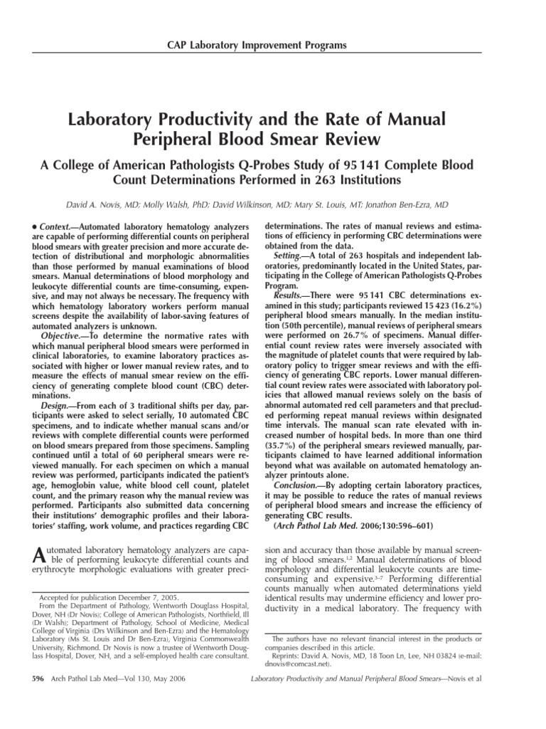 Laboratory Productivity and The Rate of Manual | PDF