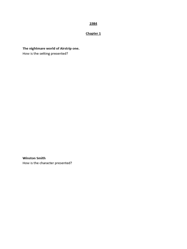 1984 Chapter Scaffolded Notes | PDF