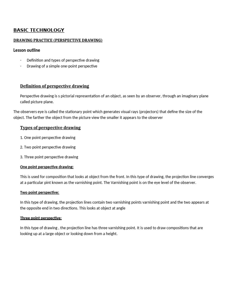 Drawing Practice Perspective Drawing | PDF