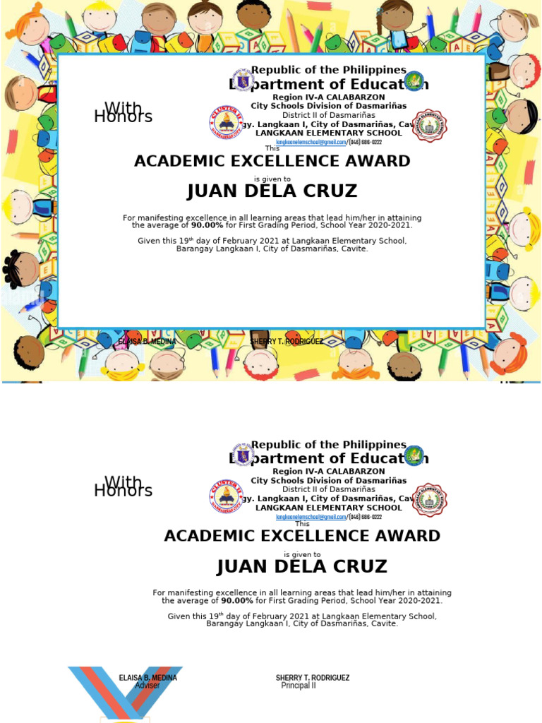 Certificate of Excellence | PDF