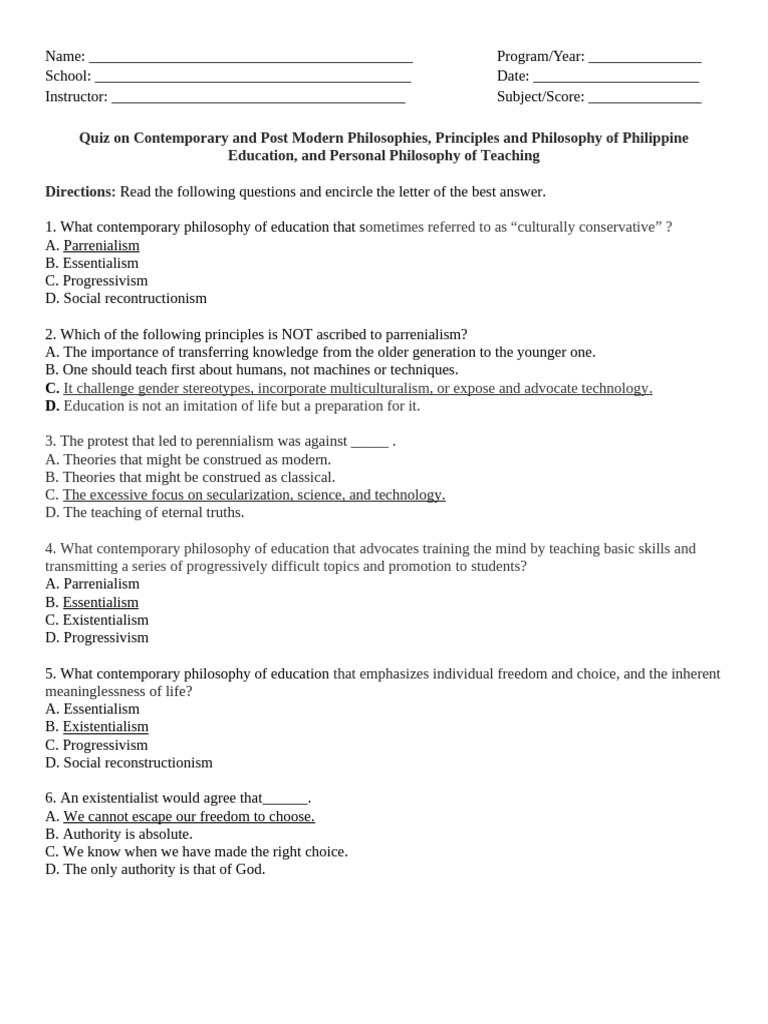 Quiz Document Format 1 | PDF