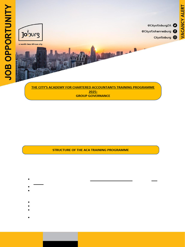 2025 - Trainee Accountant - ACA Training Office - Group Governance ...