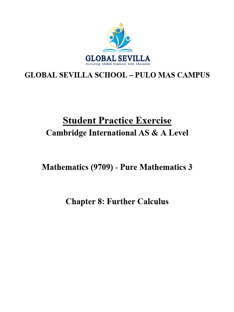 Practice Exercise - Pure Math 3 - CH 8. Further Calculus (Answer Key) | PDF