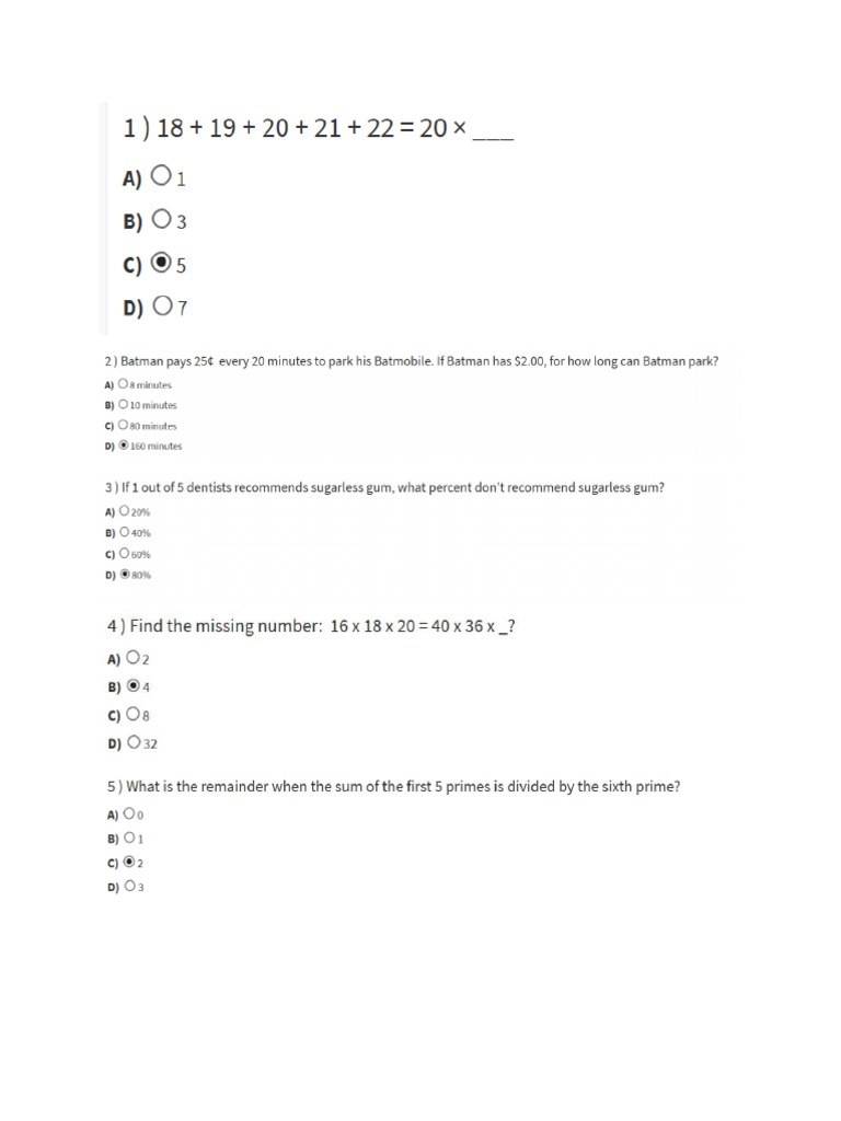 Math Bee 2 - Part 2 - Sample Test From NSF | PDF