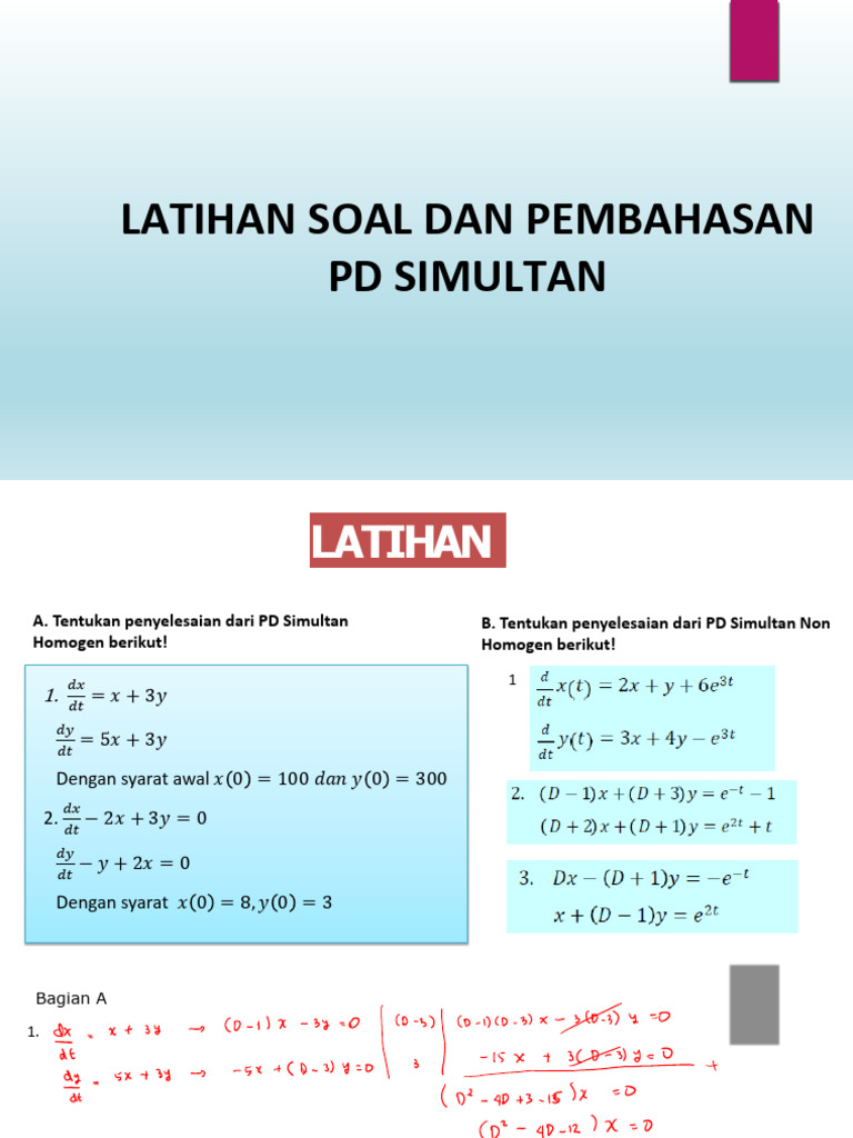 Latihan Soal Dan Pembahasan PD Simultan | PDF