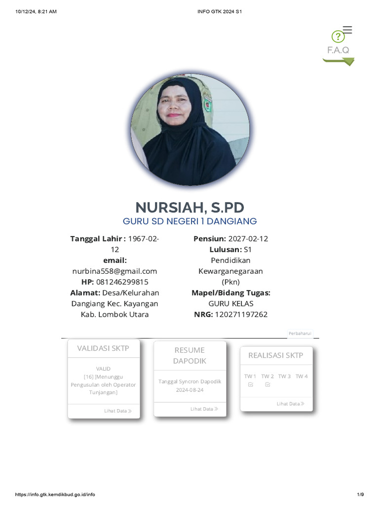 Info Gtk 2024 Nursiah Valid | PDF