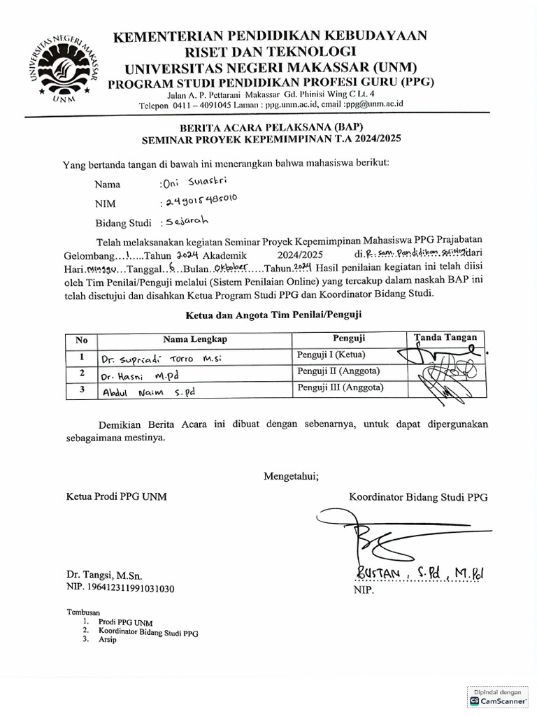 Bap Seminar Projek Kepemimpinan | PDF