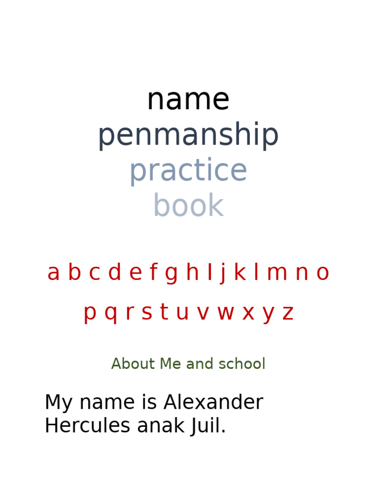 Penmanship Practice Book | PDF