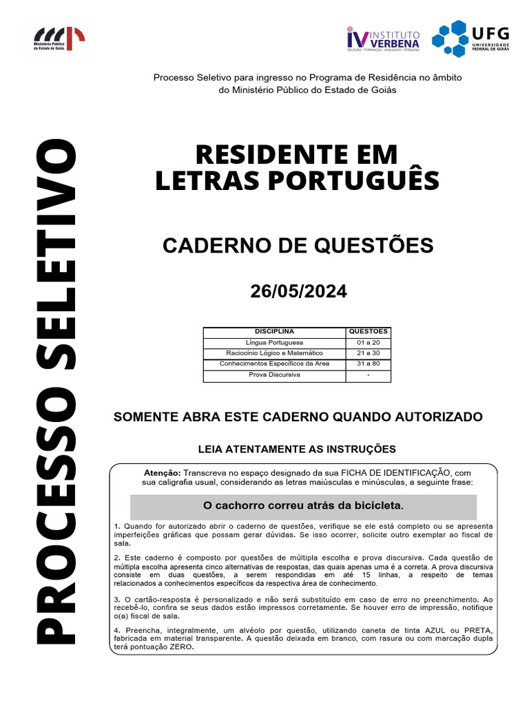 Residente em Letras Portugues | PDF