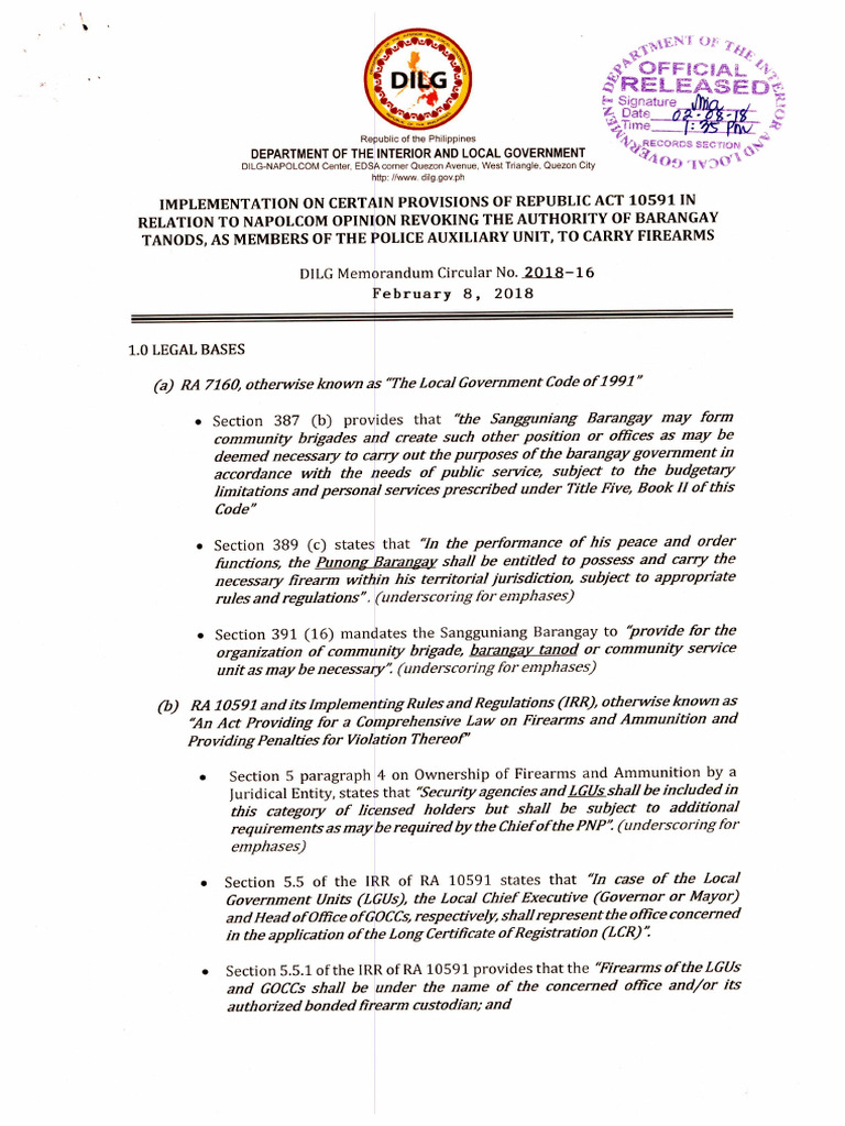 Dilg MC 2018-16 | PDF