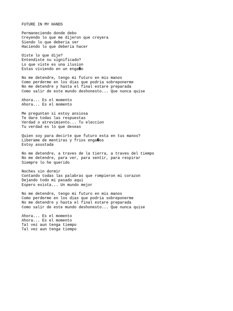 Future In My Hands | PDF