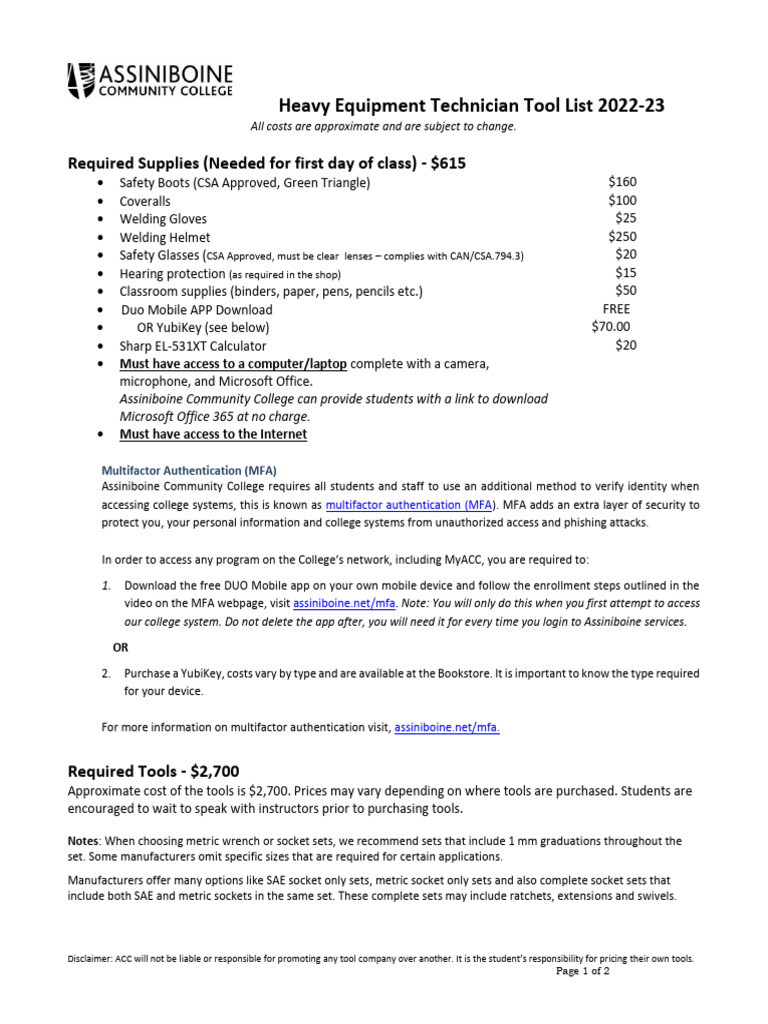 HET Tool List 2022-23 | PDF