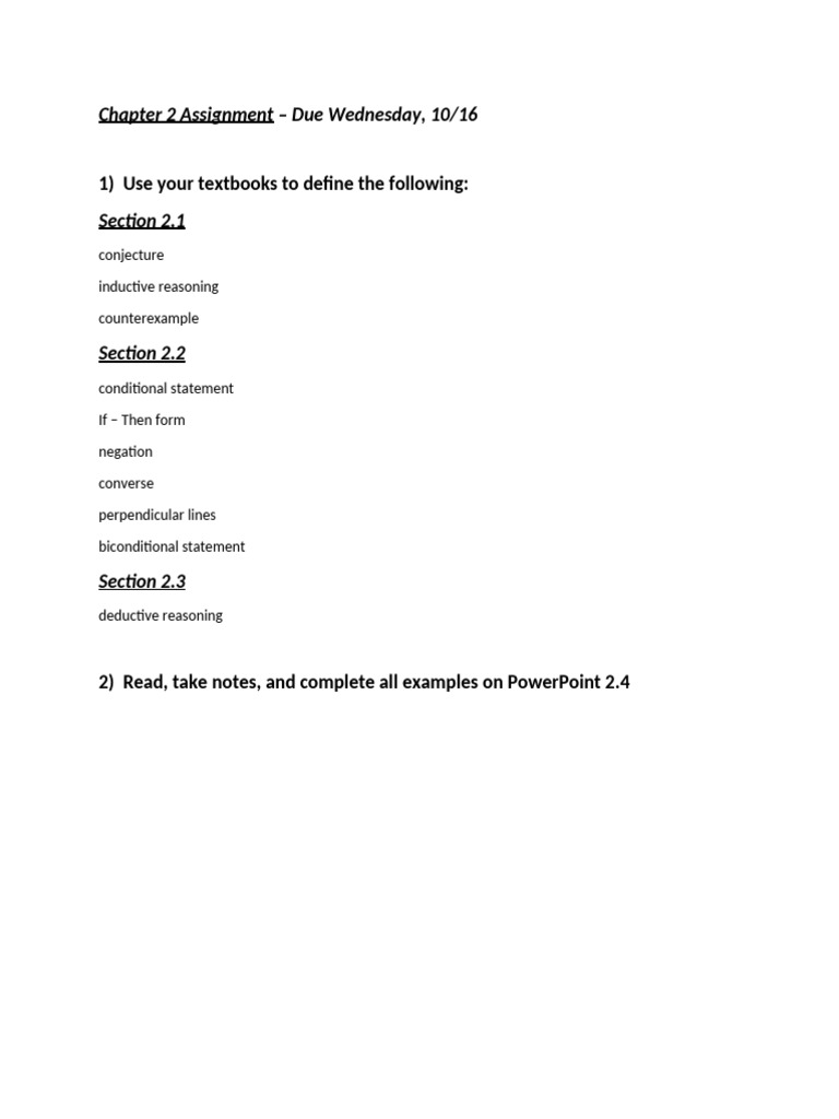 Chapter 2 Take-Home Assignment | PDF