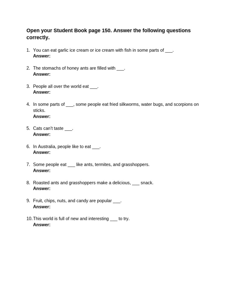 Worksheet - Super Snacks! | PDF