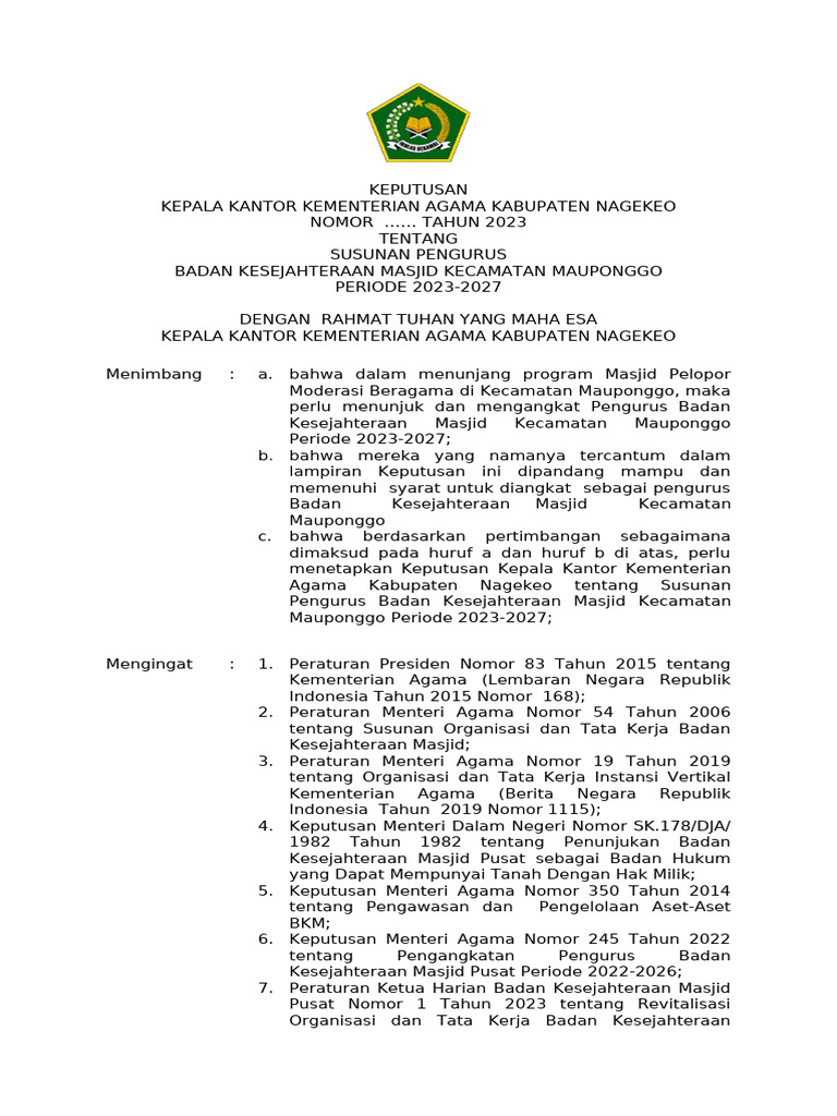 SK BKM Kec. Mauponggo | PDF