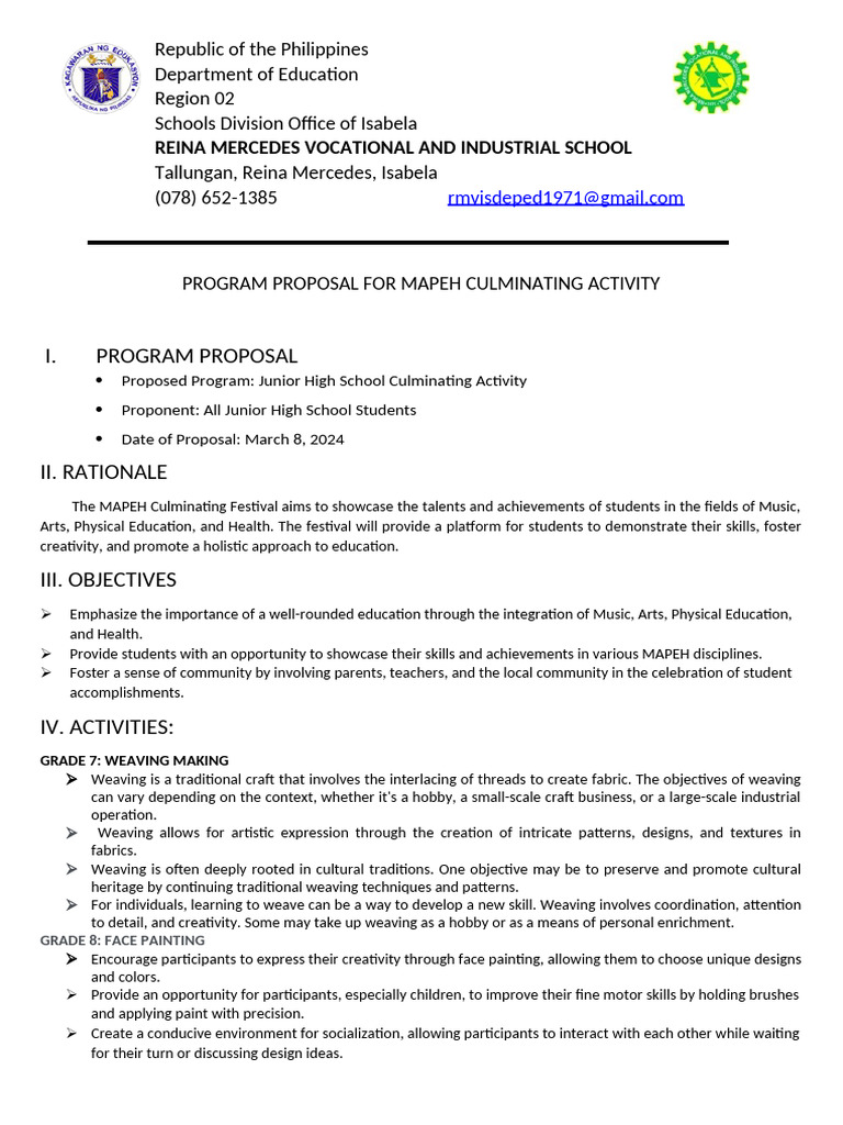 culminating program proposal | PDF