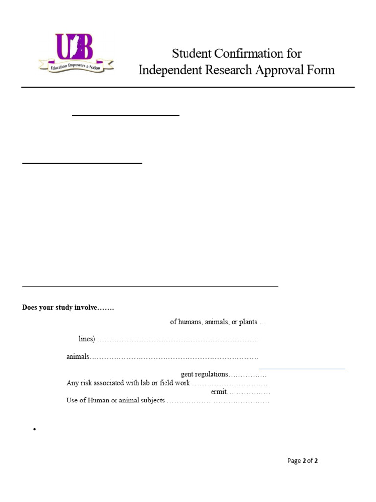 Research Approval Form | PDF